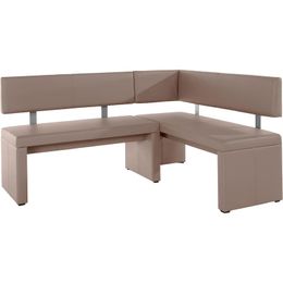 OTTO home Eckbank &raquo;Charissa&laquo; in 3 Gr&ouml;&szlig;en, verschiedene Qualit&auml;ten braun Holzwerkstoff, Massivholz B/H/T: 170cm x 90cm x 140cm, Kunstleder, langer 