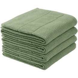 Schiesser Handt&uuml;cher &raquo;Turin aus 100% Baumwolle in dezenter Reiskornoptik&laquo; MADE IN GREEN by OEKO-TEX gr&uuml;n Frottier, Frottier B/L: 50cmx100cm, 4 Stk., Frottier