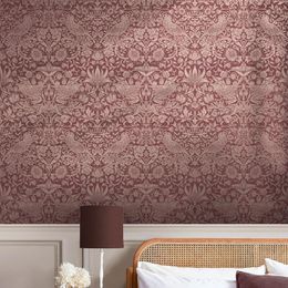 WILLIAM MORRIS AT HOME Vliestapete &raquo;Strawberry Thief Fibrous&laquo; Retro texturiert Design Tapeten bunt Vlies B/L: 0,52m x 10m, Rollen: 1