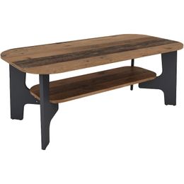 ByLiving Couchtisch &raquo;JONNY&laquo; Tischplatte Artisan Eiche o. Old Wood, Gestell anthrazit, Ablageboden braun B/H/T: 110cm x 43cm x 55cm