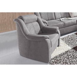 Sit & More sit&more Sessel &raquo;Basel&laquo; grau Luxus-Microfaser (aus 100% Polyester);NaturLEDER (echtes Rindsleder);SOFTLUX -Kunstleder;Altara Nubuck , die 