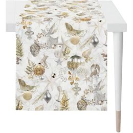 Apelt Tischl&auml;ufer &raquo;4707 CHRISTMAS GLAM, Weihnachtsdeko, Weihnachten&laquo; Digitaldruck gold Baumwolle, Polyester B/L: 48cm x 140cm, 1 Stk., rechteckig