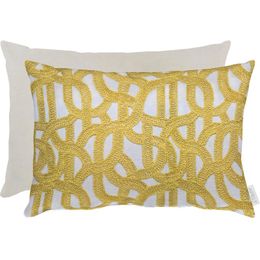 Apelt Dekokissen &raquo;Rafia&laquo; gelb Baumwolle, Polyester B/L: 35cm x 50cm, 1 Stk.