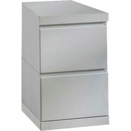 Vipack Schreibtisch Made in Europe, Feststehender Schreibtisch-Container mit 2 gro&szlig;en Schubladen wei&szlig; B/H/T: 40cm x 65cm x 60cm