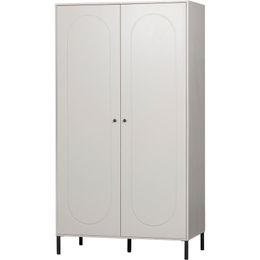 Woood Garderobenschrank &raquo;Xina mit geschliffener Oberfl&auml;che und HDF-R&uuml;ckwand (2-t&uuml;rig)&laquo; FSC Massivkiefer, 15 cm Standfu&szlig;, H&auml;nge- und Legbereich FSC -
