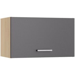 KOCHSTATION Klapph&auml;ngeschrank &raquo;KS-Lucy&laquo; Breite 60 cm, mit 1 Klappe inkl. Gasdruckd&auml;mpfer grau Eiche hell, B/H/T: 60cm x 35,2cm x 34,6cm