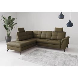 Sit & More sit&more Ecksofa &raquo;Zora&laquo; B/H/T: 212cm, NaturLEDER , Ottomane links,mit Bett,mit Bettkasten