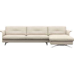 FLEXLUX Ecksofa &raquo;Glow Designsofa, bequem und komfortabel durch hochwertigen Sitzaufbau&laquo; L-Form, Modernes skandinavisches Design wei&szlig; 100% Echteder B/H
