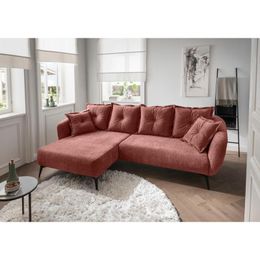 Home Affaire Ecksofa &raquo;Baggio Stellma&szlig;e 277/162 cm, modern & elegant, hoher Fu&szlig;&laquo; L-Form, schwarze Metallf&uuml;&szlig;e 100% Polyester B/H/T: 277cm x 162cm, 