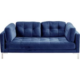 Trends by HG 2-Sitzer &raquo;Landau&laquo; in Cord-Stoff mit Metallfu&szlig; blau B/H/T: 183cm x 75cm x 92cm, Microvelours