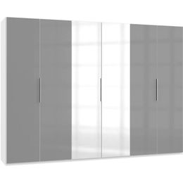 wimex Kleiderschrank &raquo;Level by fresh to go&laquo; mit Glas- und Spiegelt&uuml;ren wei&szlig; B/H/T: 300cm x 216cm x 58cm, T&uuml;ren: 6 Stk.