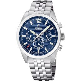 Festina Herren Chronograph &raquo;Timeless Chronograph&laquo; Quarzuhr, Armbanduhr, Herrenuhr, Edelstahlarmband, analog, Tag Einheitsgr&ouml;&szlig;e