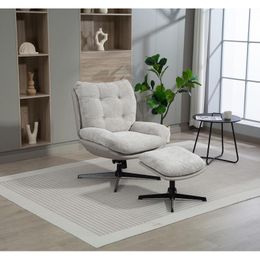 Duo Collection Relaxsessel &raquo;Tolox mit Hocker&laquo; inklusive Wippfunktion grau Chenille: 100% Polyester;Kunstleder: Polyurethane 70%, Polyester 25%, sonstige Fasern 5% 