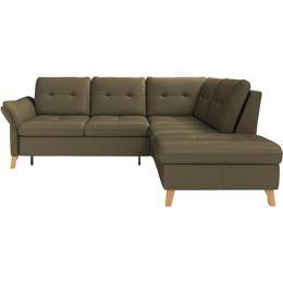 Sit & More sit&more Ecksofa &raquo;G&ouml;teborg&laquo; inkl. Sitztiefenverstellung, wahlweise mit Bettfunktion & Bettkasten gr&uuml;n B/H/T: 250cm x 90cm x 226cm, NaturLEDER Stoff, 