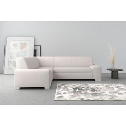 DOMO collection Ecksofa &raquo;Anzio in kubischer Formensprache, flache Armlehnen, L-Form&laquo; Wahlweise mit Bettfunktion und Federkern f&uuml;r hohen Sitzkomfort 