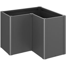 BioHort Hochbeet &raquo;BELVEDERE L-Form maxi 1, verschiedene Farben&laquo; 102x102x77 cm, extrem langlebig, aus Metall grau Stahl B/H/T: 103,1cm x 77cm x 103,1cm