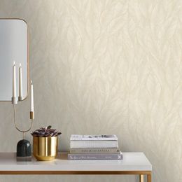 Sublime Vliestapete &raquo;Blatter&laquo; Retro gepr&auml;gt 10mx52cm (ca. 5m2) beige Vlies B/L: 0,52m x 10m, Rollen: 1