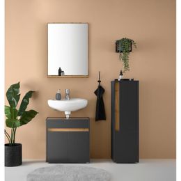 Home Affaire Badm&ouml;bel-Set &raquo;CITY/ GIRON, Bad im zeitlosen Design, 3-teiliges Badezimmer&laquo; Set, 3 Stk. tlg. grau Holzwerkstoff B/H/T: 114cmcm x 114cmcm x