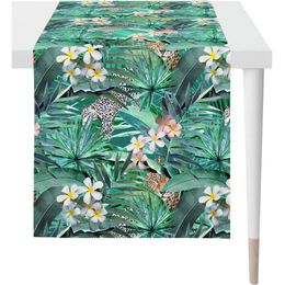 Apelt Tischl&auml;ufer &raquo;6852 SUMMERTIME, Sommerdeko, Sommer&laquo; mit tropischem Motiv, Digitaldruck bunt Baumwolle B/L: 48cm x 140cm, 1 Stk., rechteckig
