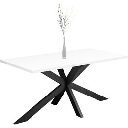 M&auml;usbacher Esstisch &raquo;Big System Metall&laquo; Metallgestell in Stern lang-Form schwarz-wei&szlig; B/H/T: 200cm x 78cm x 100cm