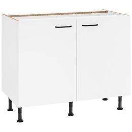 Optifit Unterschrank &raquo;Elga&laquo; mit Soft-Close-Funktion, h&ouml;henverstellbare F&uuml;&szlig;e, Breite 100 cm wei&szlig; Holzwerkstoff wei&szlig;, B/H/T: 100cm x 87cm x 58,4cm, 