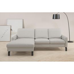 Home Affaire Ecksofa &raquo;Lecce, L-Form, Federkernpolsterung, Breite 224 cm&laquo; inkl. saugroboterfreundliche H&ouml;he & schmale Armlehnen wei&szlig; 100% Leder B/H/T: 