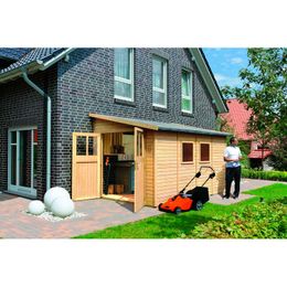 Karibu Gartenhaus &raquo;Bodensee 4&laquo; naturbelassen oder terragrau beige Holzwerkstoff ohne Fu&szlig;boden
