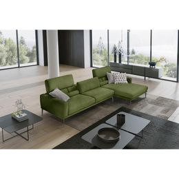 Egoitaliano Ecksofa &raquo;Masu, Design trifft sensationellen Sitzkomfort, Breite 277cm, L-Form&laquo; inkl. 2 Kissenrollen, R&uuml;ckenelemente manuell verstellbar, Metallf&uuml;&szlig;e 