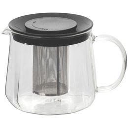 RESTO Kitchenware Teekanne &raquo;Ain, hitzebest&auml;ndige Glaskanne im 3D Design, H&ouml;he ca. 12 cm&laquo; 1 l 4 Stk. tlg. mit herausnehmbarem Filtersieb aus Edelstahl,
