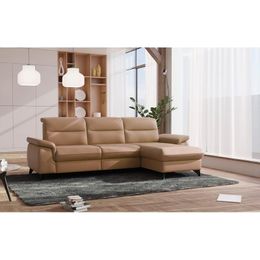 Sit & More sit&more Ecksofa &raquo;Astoria L-Form&laquo; wahlweise mit motorischer Relaxfunktion braun 100% Polyester B/H/T: 260cm x 91cm x 175cm, Luxus-Microfaser ALTARA 