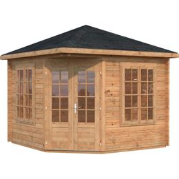 Palmako Gartenhaus &raquo;Pavillon Melanie&laquo; hellbraun braun Massivholz Fu&szlig;boden im Gartenhaus, ohne Dacheindeckung