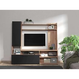 Home Affaire Wohnwand &raquo;Braga Wohnwand, Mediawand, Anbauwand, f&uuml;r TV bis 60', Breite 169 cm&laquo; Komplett-Set, 3 Stk. tlg. beige Hartfaserplatte, 