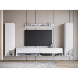 Home Affaire Wohnwand &raquo;AMADEO II&laquo; Komplett-Set, 4 Stk. tlg. wei&szlig; B/H/T: 260cmcm x 130cmcm x 32,5cmcm