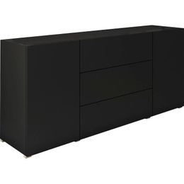 Home Affaire Sideboard &raquo;BERLIN&laquo; Moderne grifflose Kommode Breite 150 cm, 4 Schubk&auml;sten/ 2 T&uuml;ren schwarz B/H/T: 150cm x 68cm x 39cm, 3 Stk., 2 Stk.