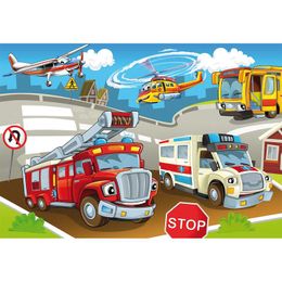 papermoon Fototapete &raquo;Kids Cars&laquo; glatt bunt Vlies B/L: 2m x 1,49m, Bahnen: 4 Stk.