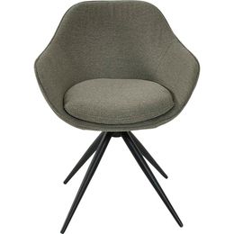 K+w Komfort & Wohnen K+W Komfort & Wohnen Drehstuhl &raquo;ZOOM&laquo; () 4-Fu&szlig; Drehstuhl mit Gestell aus Metall schwarz Struktur braun B/H/T: 60cm x 83cm x 57cm, Flachgewebe Q2 2250