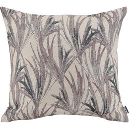 HOCK Dekokissen &raquo;Planty&laquo; mit Gr&auml;sern, Kissenh&uuml;lle mit F&uuml;llung, 1 St&uuml;ck braun Baumwolle, Leinen, Polyester B/L: 50cm x 50cm, 1 Stk.