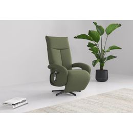 Sit & More sit&more TV-Sessel &raquo;TV Dance&laquo; wahlweise manuell oder elektrischer Funktion mit Akku gr&uuml;n 95%Polyester 5%Polyamid Flachgewebe LINO,mit 2 Motoren,mit 