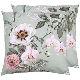 GO-DE Dekokissen &raquo;Klara&laquo; 2er Set, 48x48 cm gr&uuml;n Baumwolle, Polyester B/L: 48cm x 48cm, 2 Stk.
