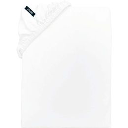 SOCCX Spannbettlaken &raquo;SOCCX&laquo; gewebtes Label wei&szlig; Baumwoll-Jersey, Obermaterial: 100% Baumwolle B/L: 200cm, 1 Stk., Baumwoll-Jersey, 90-100x200 25cm
