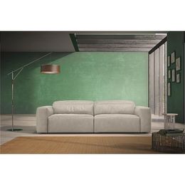 Egoitaliano 2,5-Sitzer &raquo;Beverly, Designsofa mit erstklassigem Sitzkomfort und tollen Details&laquo; Breite 242 cm, verstellbare Kopfteile grau Luxus-Micofaser 