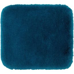 G&ouml;zze Badematte &raquo;&raquo;DELUXE&laquo;&laquo; rutschhemmend beschichtet fu&szlig;bodenheizungsgeeignet mit extra hohem Flor blau Polyester rechteckig (50cm x 45cm ), 1 Stk.