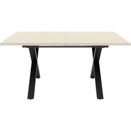 M&auml;usbacher Esstisch Esstisch ausziehbar auf 210 cm, eckige Tischform, Gestell X-Form beige B/H/T: 210cm x 75cm x 90cm, Synchronauszug