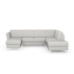Sit & More sit&more Wohnlandschaft &raquo;Visby U-Form&laquo; Wahlweise mit Schlaffunktion und Stauraum, frei im Raum stellbar grau B/H/T: 303cm x 87cm x 213cm, Soft clean, 