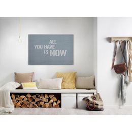 A.S. Cr&eacute;ation Leinwandbild &raquo;message&laquo; Kunst Spr&uuml;che 1 Stk. tlg. Keilrahmen Bild Steinoptik Schriftzug Leinwand-Bild Wohnzimmer modern grau Holz, Stahl B/H/T: 90cm x 