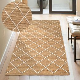 Hanse Home Teppich &raquo;Kunu Juteteppich&laquo; rechteckig 10 mm H&ouml;he Naturfasern, Jute mit Baumwolle, Wohnzimmer, Diele, Flur, Boho, Skandi braun Jute B : 80cm