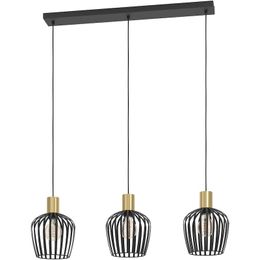 Eglo H&auml;ngeleuchte &raquo;Empoli H&auml;ngelampe, Pendelleuchte &uuml;ber Esstisch, Pendellampe, E27&laquo; E27 1 Stk. H&auml;ngeleuchte - L90 x B20 x H110 cm - schwarz, messing-