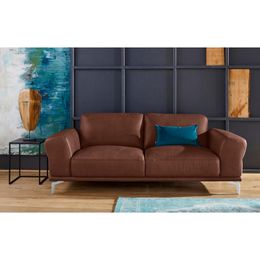 W.Schillig 2,5-Sitzer &raquo;montanaa Design Sofa mit erstklassigem Sitzkomfort, Federkern&laquo; mit Metallf&uuml;&szlig;en in Silber matt, Breite 212 cm braun B/H/T: 212cm