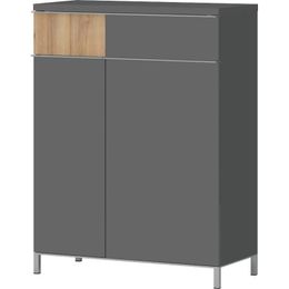 OTTO home Schuhschrank &raquo;Onyx&laquo; (H/B/T): 101/76/35,2cm, UV lackiert, mit Soft-Close-Funktion grau Holzwerkstoff Anthrazit Hochglanz, B/H/T: 76cm x 101cm