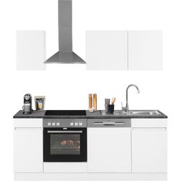 Optifit K&uuml;chenzeile &raquo;Roth&laquo; Breite 210 cm, wahlweise mit E-Ger&auml;ten, Push-to-Open-Funktion grau B/H/T: 210cm x 60cm, ohne E-Ger&auml;te